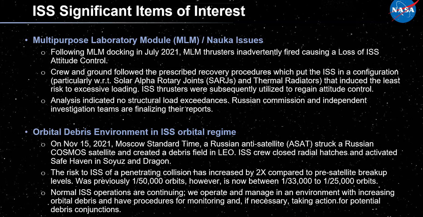 NASA Confirms Russian ASAT Test Doubled Debris Risk to ISS ...